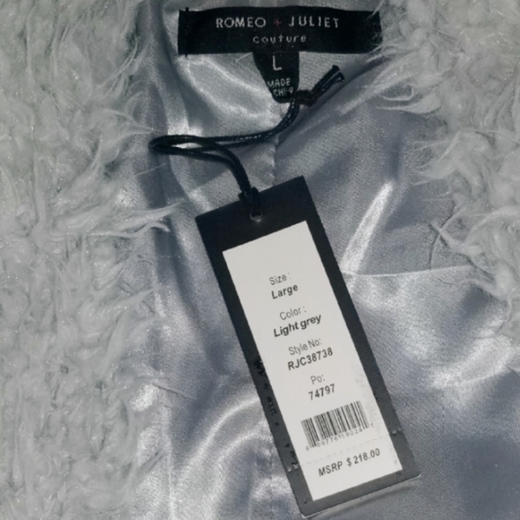 Romeo & Juliet Couture | Jackets & Coats | Romeo Juliet Fuzzy Faux Fur Coat In Grey | Poshmark